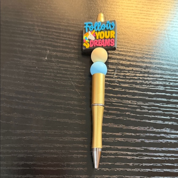 Office | Gold And Blue Pen With Motivational Topper | Poshmark